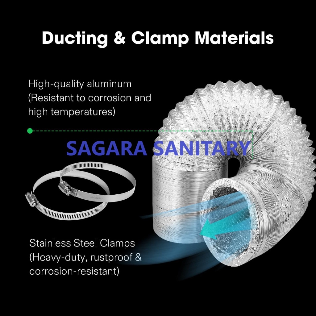 Jual pipa cerobong asap cooker hood 5 in 4 meter + klem 2 pcs / Selang ...