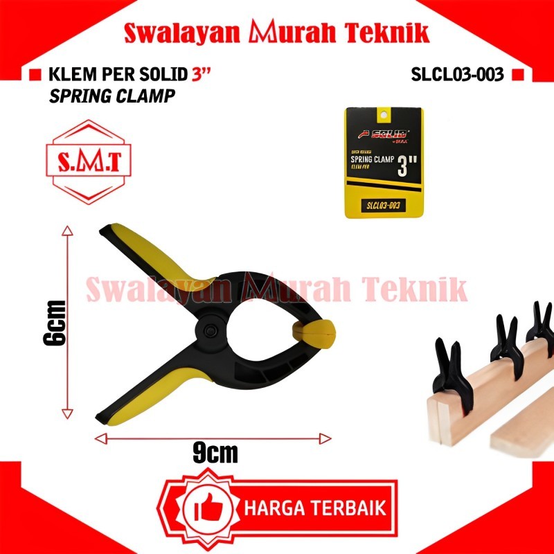 Jual SOLID ALAT PENJEPIT KAYU BESI KLEM CATOK NYLON SPRING CLAMP 3" 4 ...