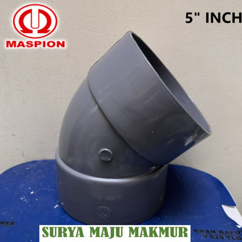 Jual MASPION KENI 5" INCH 45 DERAJAT D DRAJAT DV ELBOW SIKU BELOKAN ...