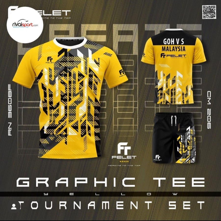 Jual Baju Felet Badminton 3608 Yellow | Shopee Indonesia
