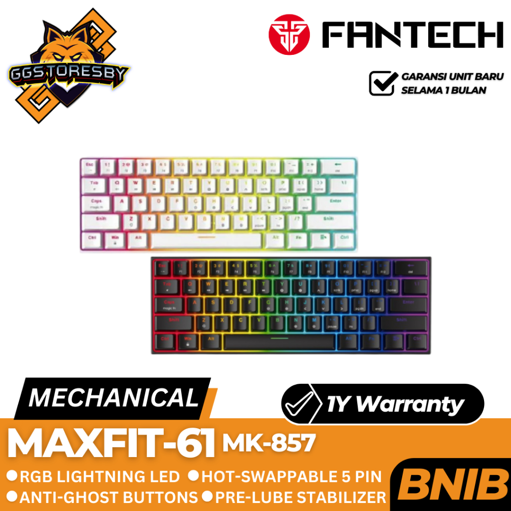 Jual Fantech Maxfit61 Mk857 60% Rgb Mechanical Gaming Keyboard | Shopee ...