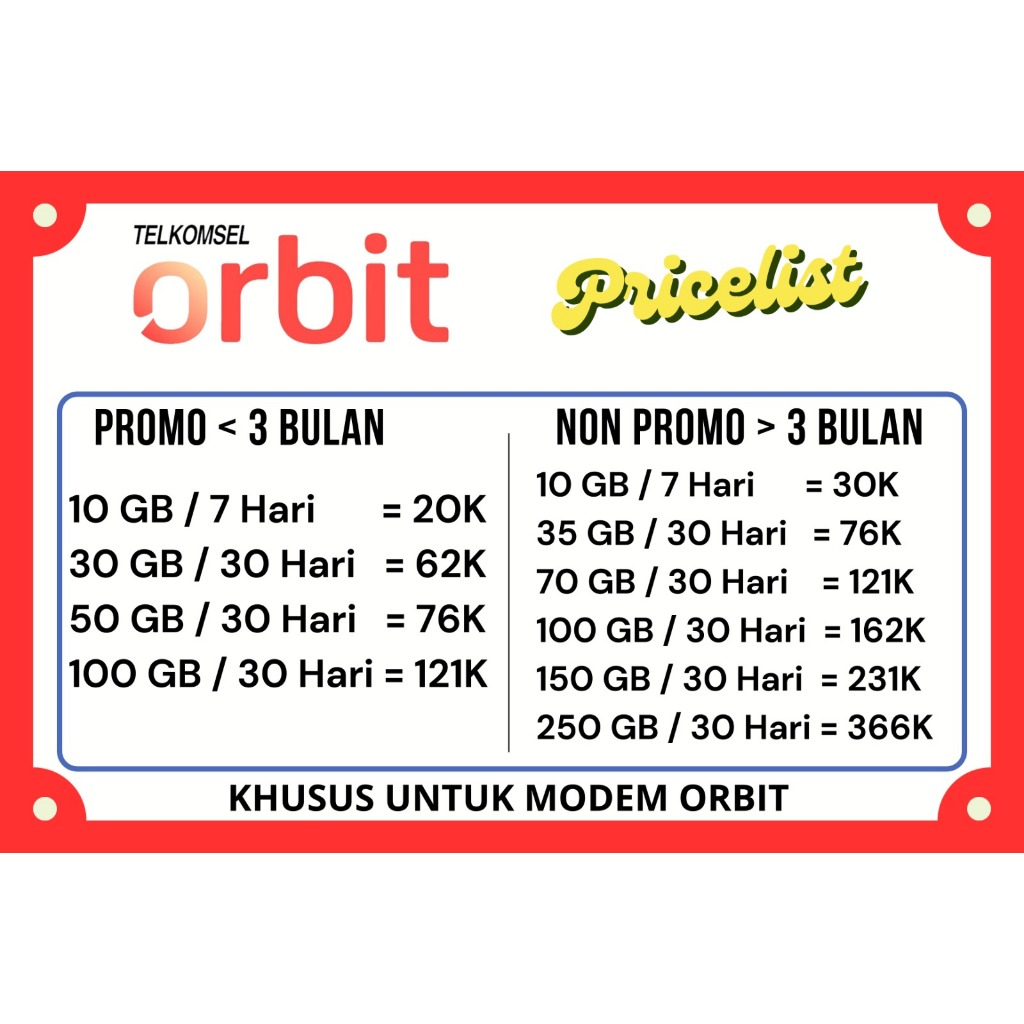 Jual TELKOMSEL ORBIT MURAH l PAKET DATA ORBIT l KUOTA ORBIT | Shopee ... Jual TELKOMSEL ORBIT MURAH l PAKET DATA ORBIT l KUOTA ORBIT | Shopee ...