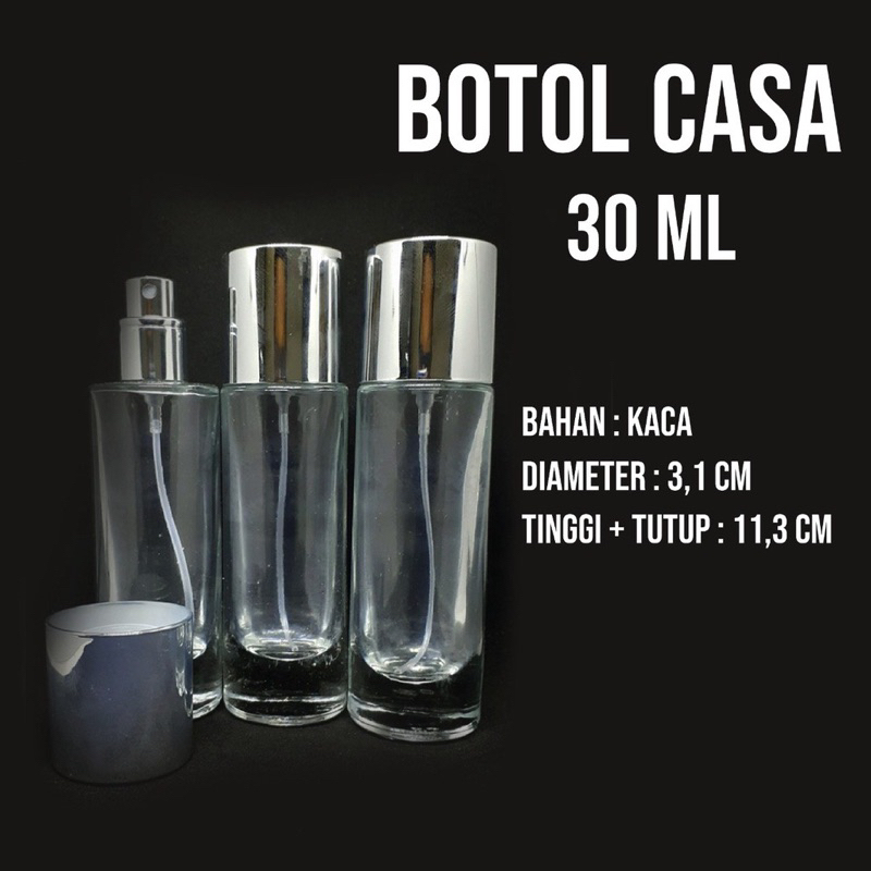 Jual Botol Parfum Casa 30ML Drat Silver - Botol Parfum Kosong Casa ...