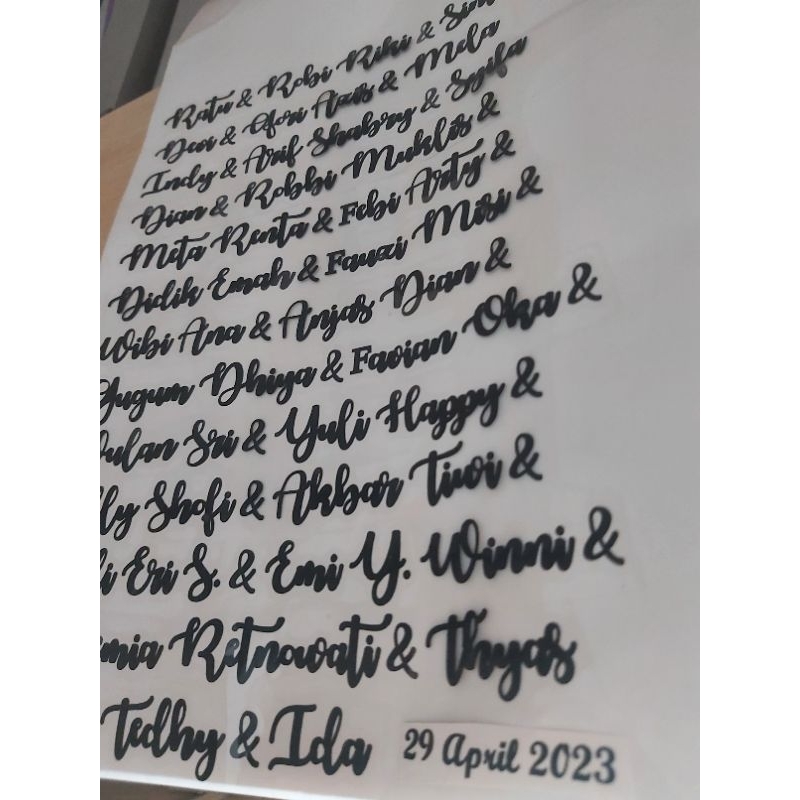 Jual cetak tulisan sticker tulisan nama by request warna coklat hitam ...