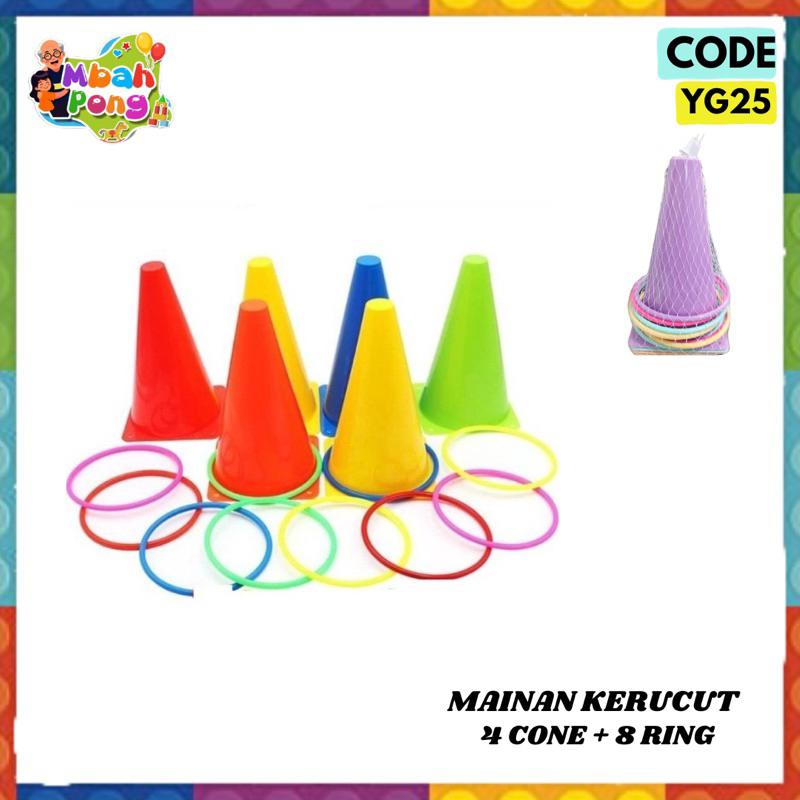 Jual cone krucut plus ring YG 25/cone krucut latihan bola/MAINAN ANAK ...