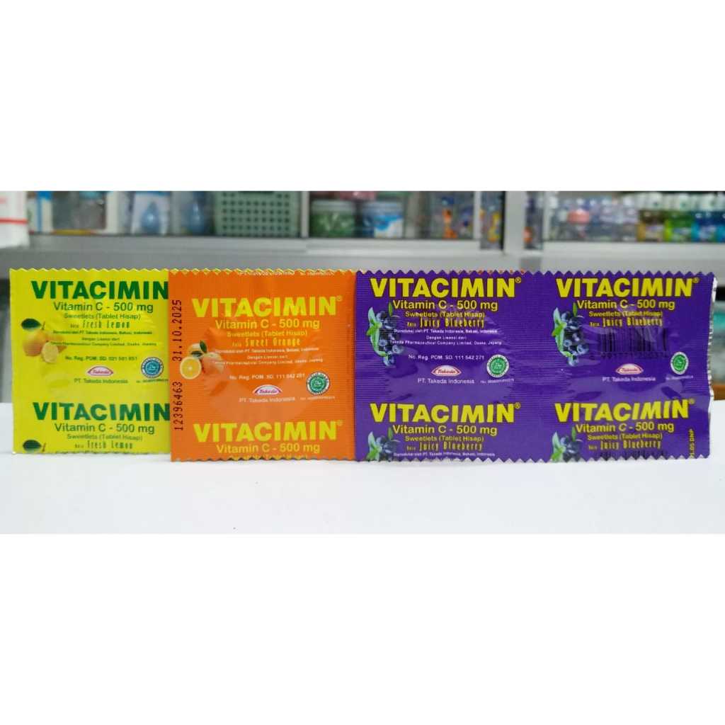 Jual Vitacimin 500mg 1 Strip Isi 2 - Vitamin Daya Tahan Tubuh | Shopee ...