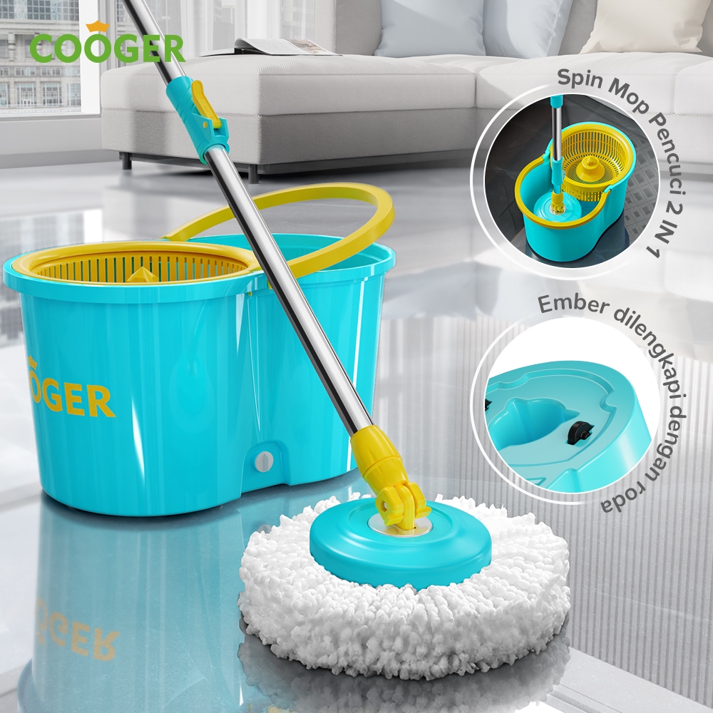 Jual COOGER Alat Pel Bucket Spin Mop Pencuci Otomatis 2IN1 Alat Pel ...