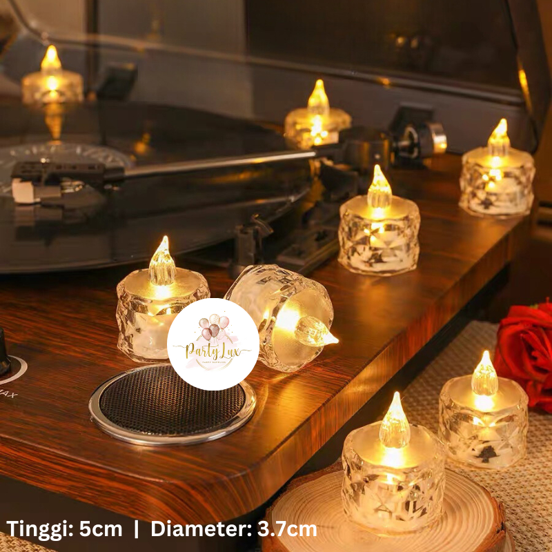 Jual Lilin LED Transparan Motif Meleleh / Lilin Elektrik Akrilik ...