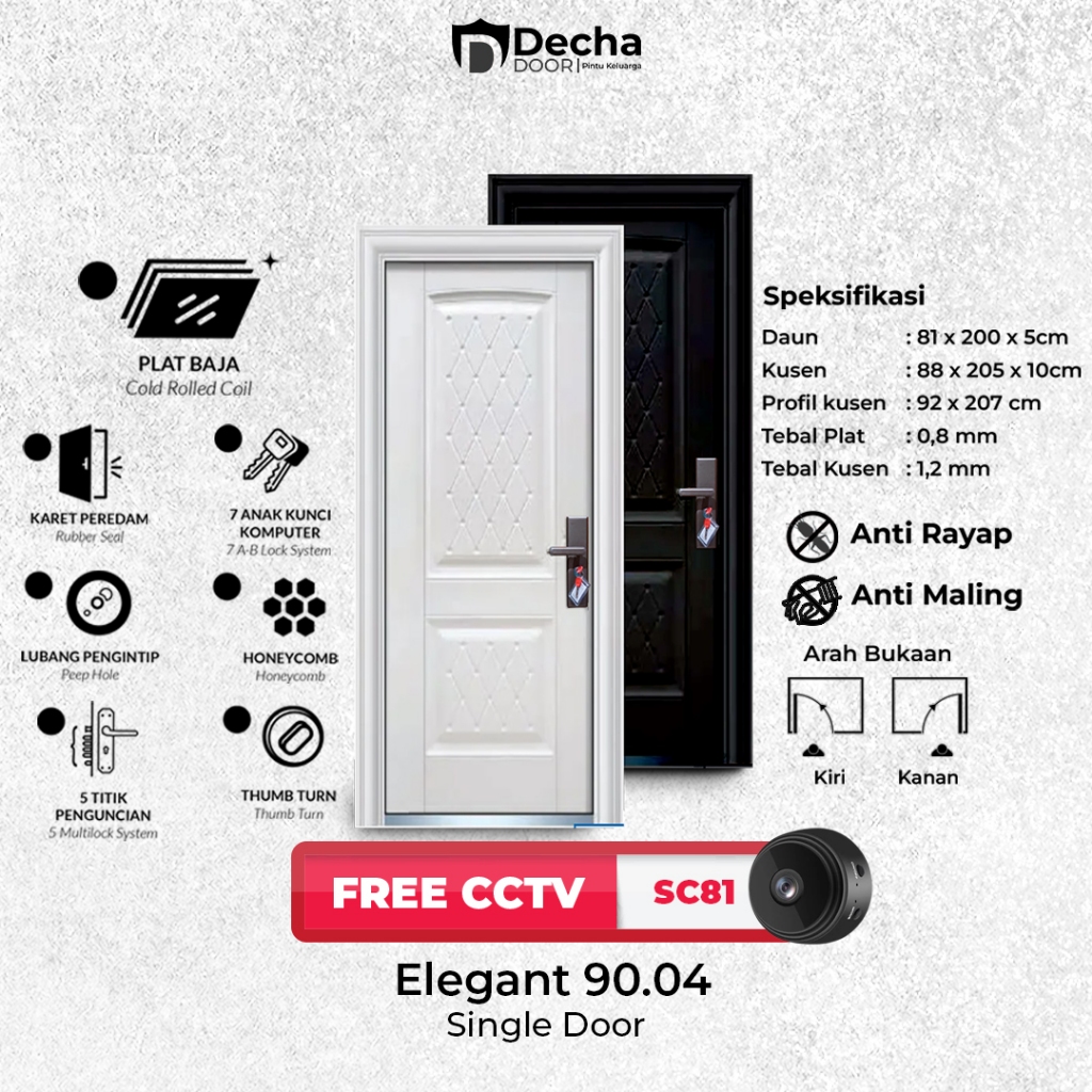 Jual Pintu Baja Utama Rumah - Pintu Rumah - Pintu Kamar - Decha Door ...