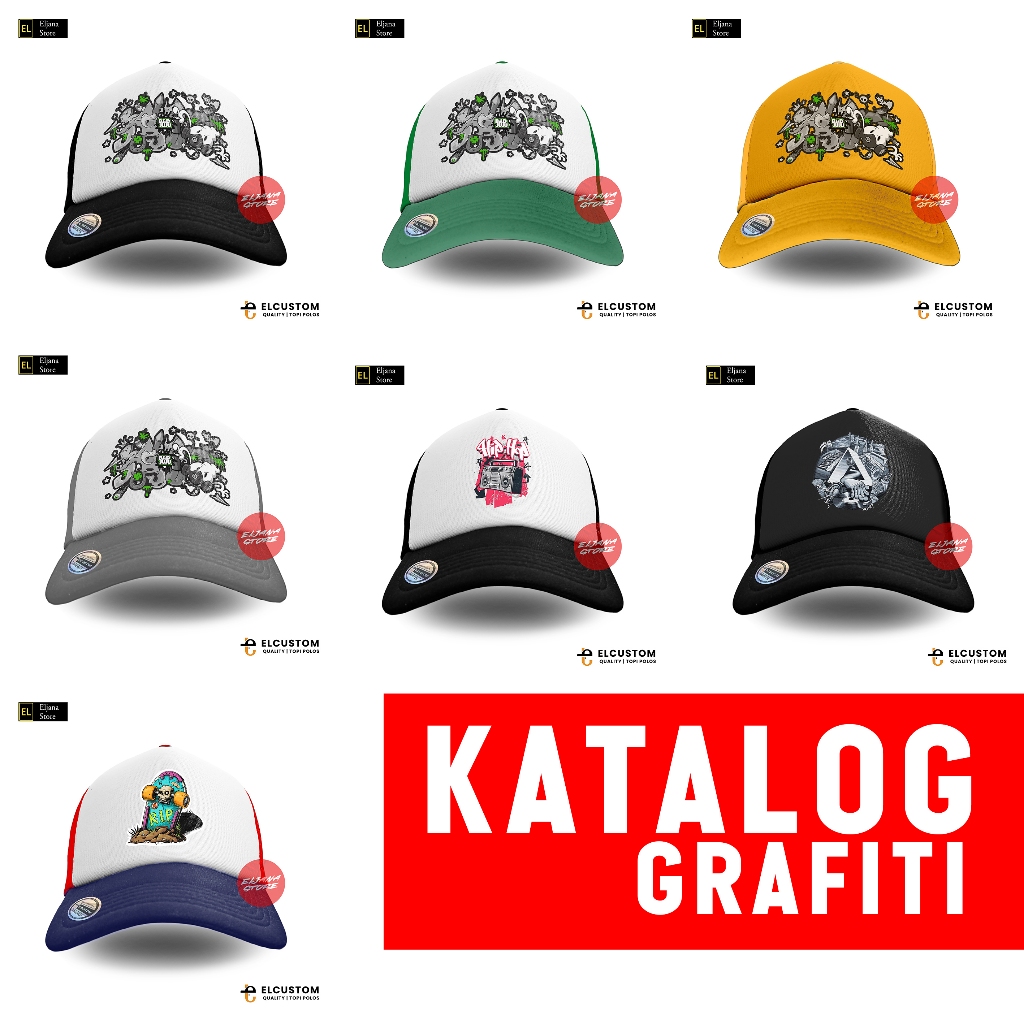 Jual Topi Trucker Graffiti / Topi Graffiti / Topi Baseball / Trucker ...