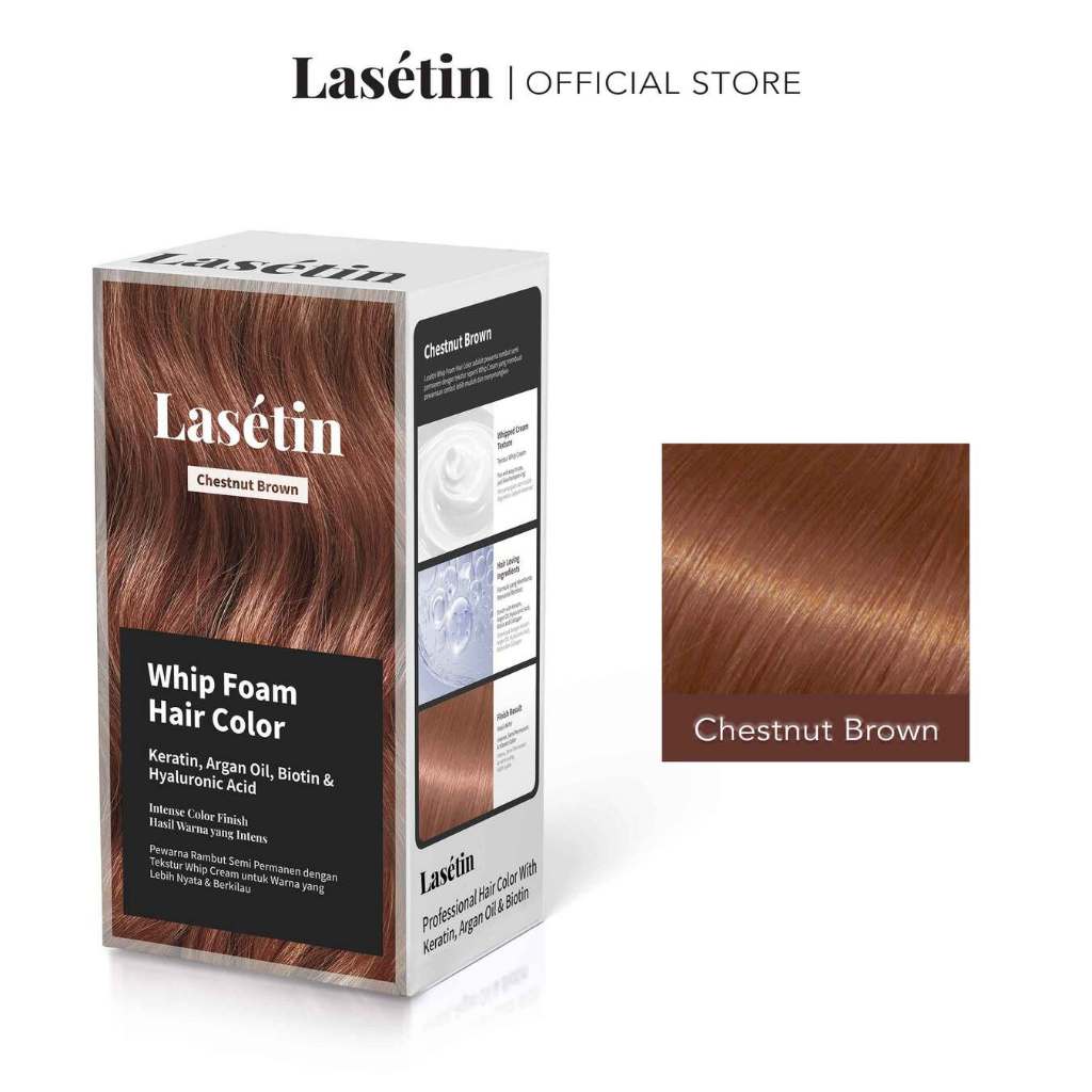 Jual Lasetin Whip Foam Hair Color (Chestnut Brown) - Pewarna rambut ...