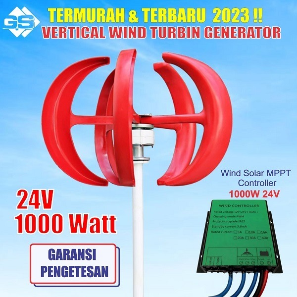 Jual PLTB Generator Wind Turbine Vertical 300W Turbin Angin / Turbin ...