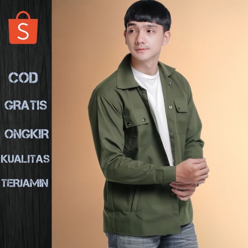 Jual Jaket Cowok Semi Parka Pria Polos Canvas Ukuran M L XL XXL ...