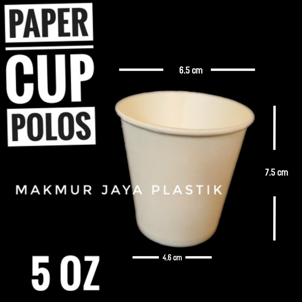 Jual [ 5 OZ - POLOS ] PAPER CUP POLOS PUTIH 5 OZ ISI 50 PC | Shopee Indonesia