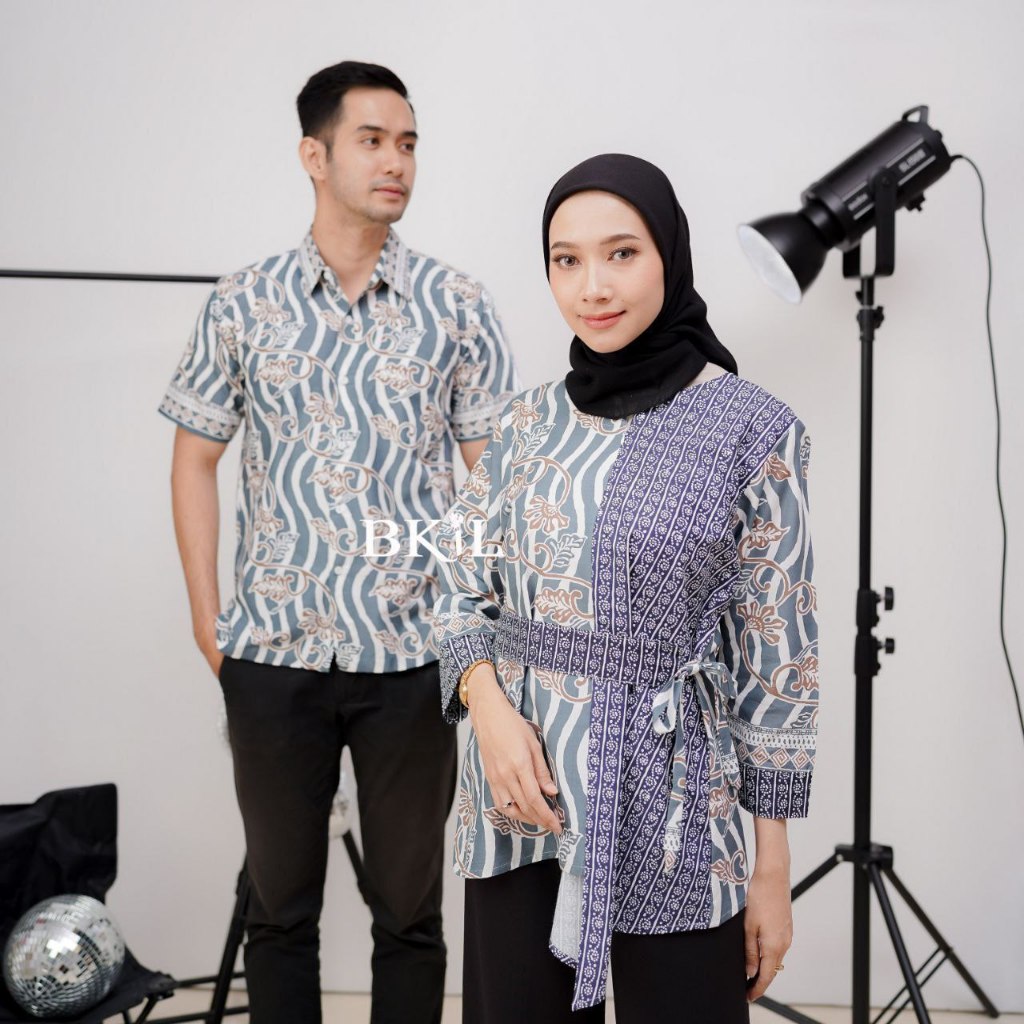 Jual Baju Batik Wanita Couple Motif Fatma Batik Wanita Modern Batik Salur Batik Putra HM ...