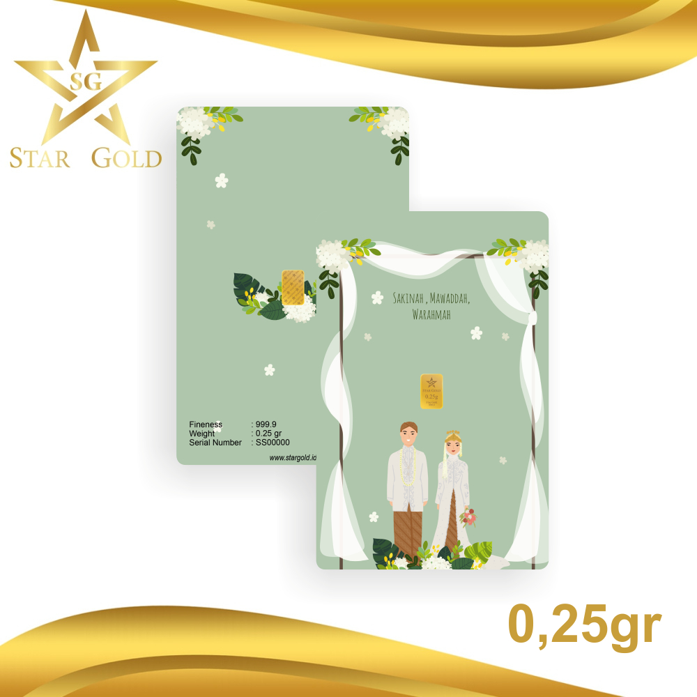 Jual Star Gold Logam Mulia Wedding Series 5 berat 0.25GR | Shopee Indonesia