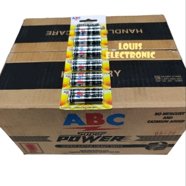 Jual Baterai Battery Batre ABC AAA Super Power Hitam A3 R03 Perkarton ( 48 Lusin) | Shopee Indonesia