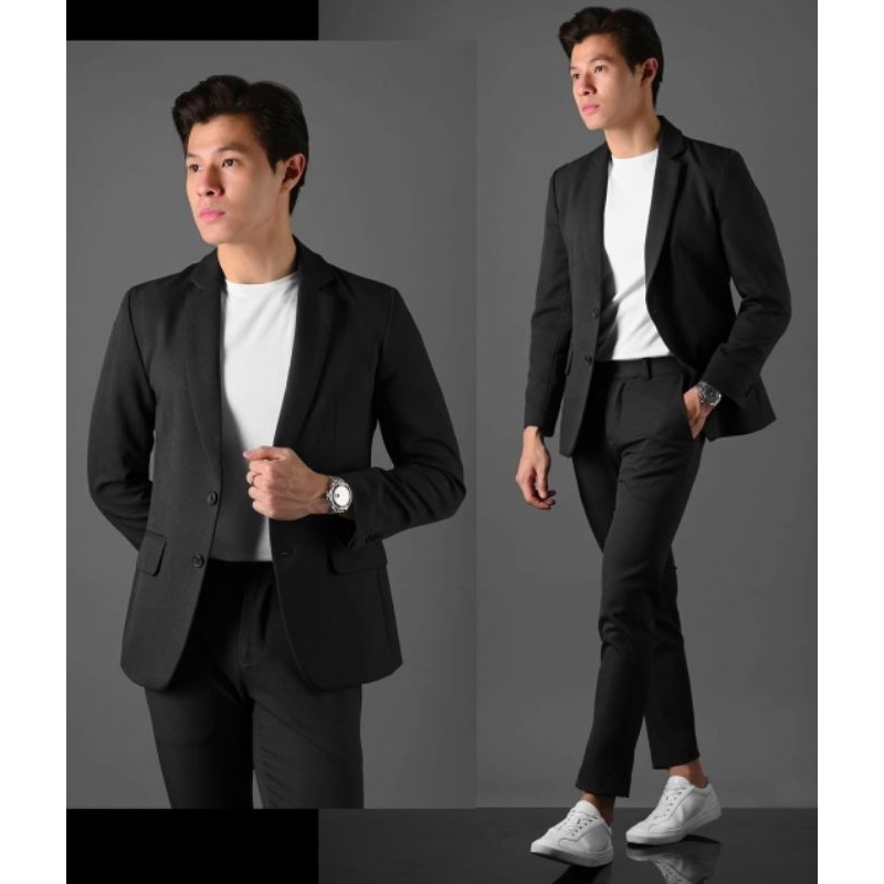 Jual Dvandra.id Jas Blazer Hitam Full Black Jas Formal Casual Jas Wisuda | Shopee Indonesia