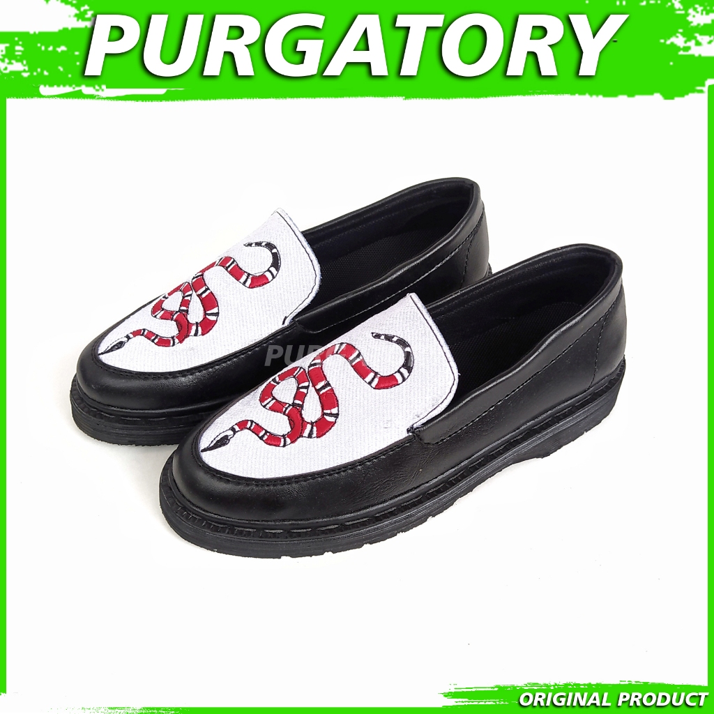 Jual PURGATORY - Sepatu Formal Casual Penny Loafers Snake Ular | Shopee ...