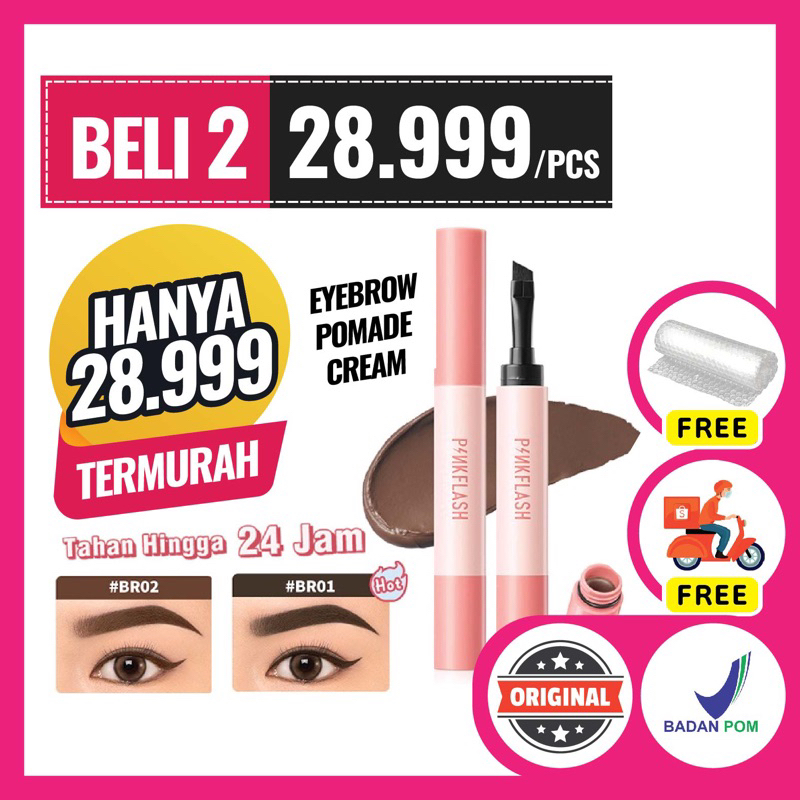 Jual Pinkflash Eyebrow Pomade Cream Tahan air Smudgeproof Eyebrow Gel / Pensil Alis Cream ...