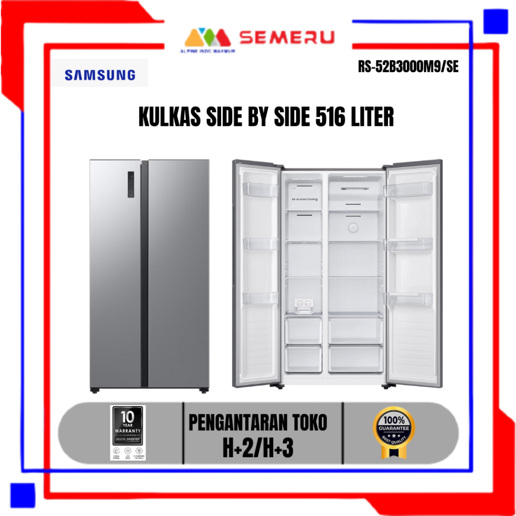 Jual SAMSUNG KULKAS SIDE BY SIDE RS-52B3000M9/SE FREE PENGANTARAN ...