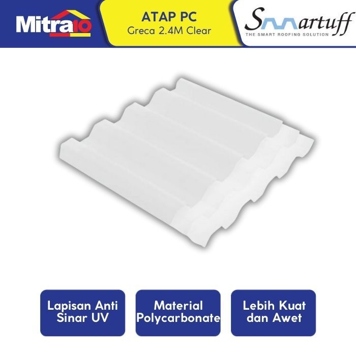 Jual Atap Polycarbonat Greca 2.4m Clear - Smartuff | Shopee Indonesia