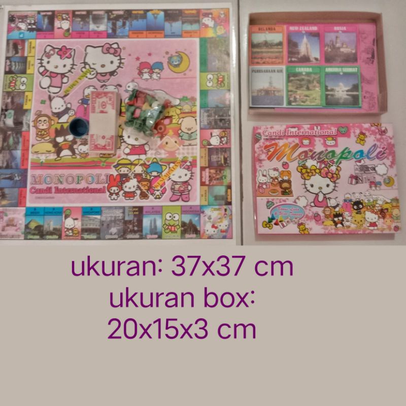 Jual Mainan anak monopoli Hello Kitty monopoly lengkap dengan kartu2 ...