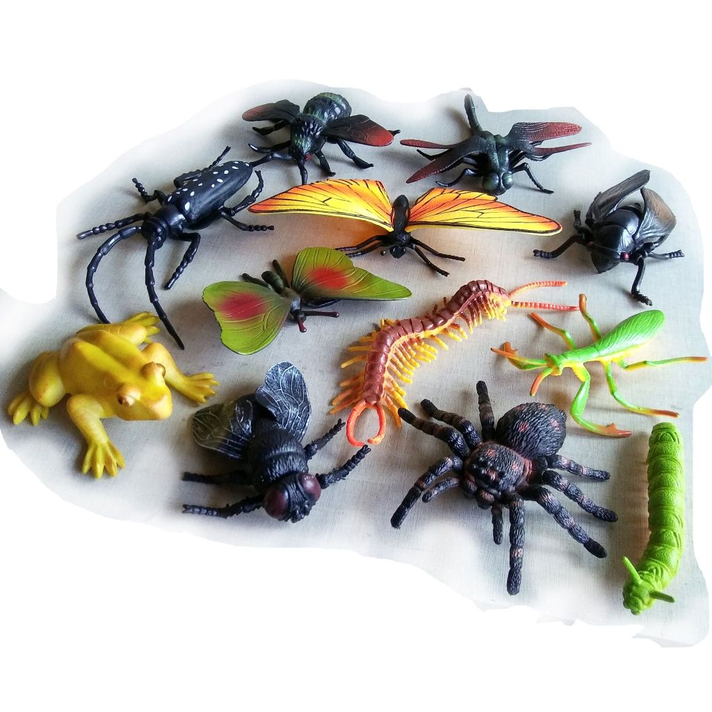 Jual MAINAN FIGURE HEWAN SERANGGA INSECT JUMBO ISI 12 MINIATUR BINATANG ...