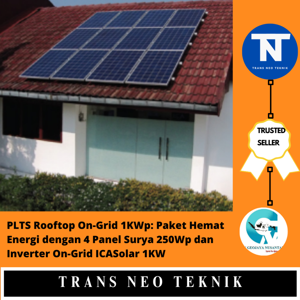Jual PLTS Rooftop On-Grid 1KWp: Paket Hemat Energi dengan 4 Panel Surya ...