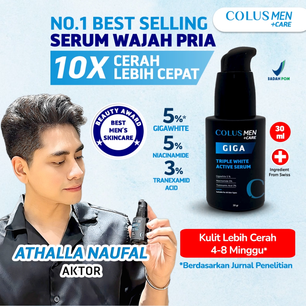 Jual Serum Wajah Pria 20 ML| Colus Men | Giga Triple White Active Serum | | Shopee Indonesia