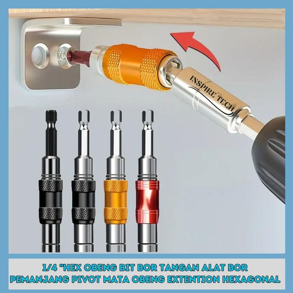Jual 1/4 "Hex Obeng Bit Bor Tangan Alat Bor Pemanjang PIVOT Mata Obeng ...