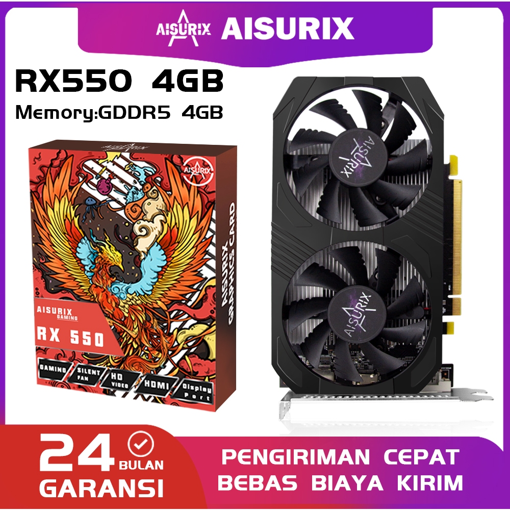 Jual AISURIX RX550 4GB VGA Card D5 LP GPU GDDR5 128bit Desktop computer ...