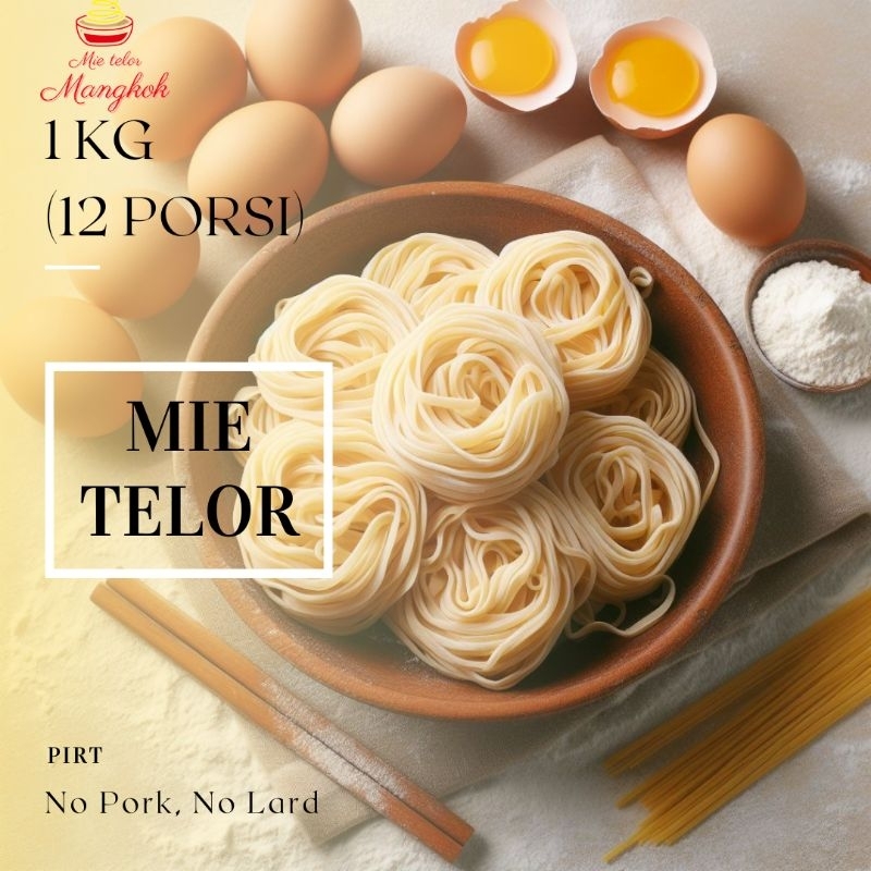 Jual (PIRT -HALAL- 1kg-12 porsi) Mie telor ayam / bebek basah mentah ...