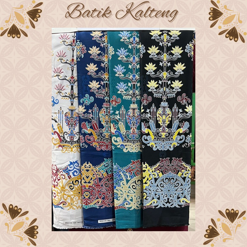Jual Kain Batik Khas Kalteng bahan Sutra Muezza (harga per setengah meter) | Shopee Indonesia