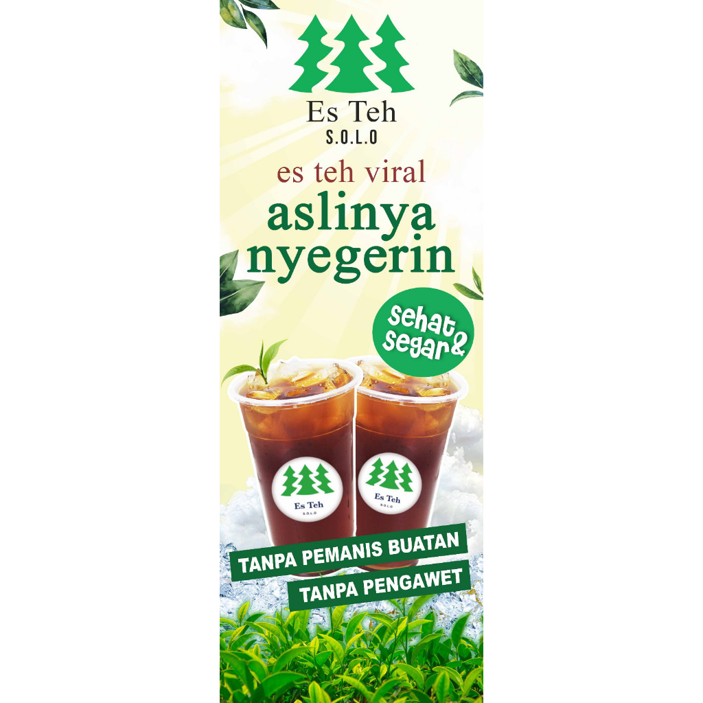 Jual Spanduk Banner Teh Poci Standing Baner Cetak Spanduk Jualan Es Teh ...