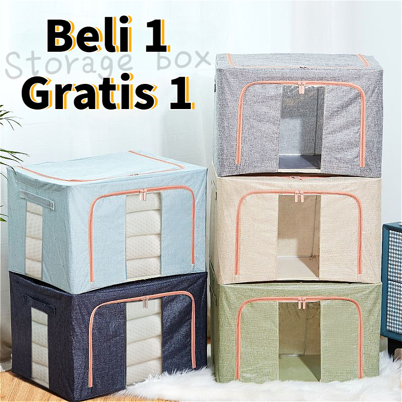 Jual 66L/110L kapas dan rami box penyimpanan tahan lembab storage box ...