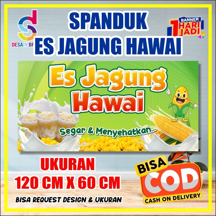 Jual BANNER/SPANDUK ES JAGUNG HAWAI ( BISA CUSTOM ) UKURAN 120X60 CM ...