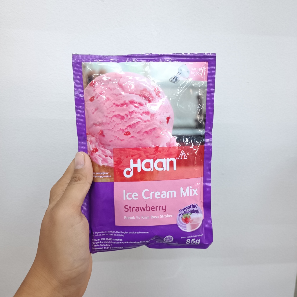 Jual HAAN ICE CREAM MIX STRAWBERRY SACHET 85GR | Shopee Indonesia