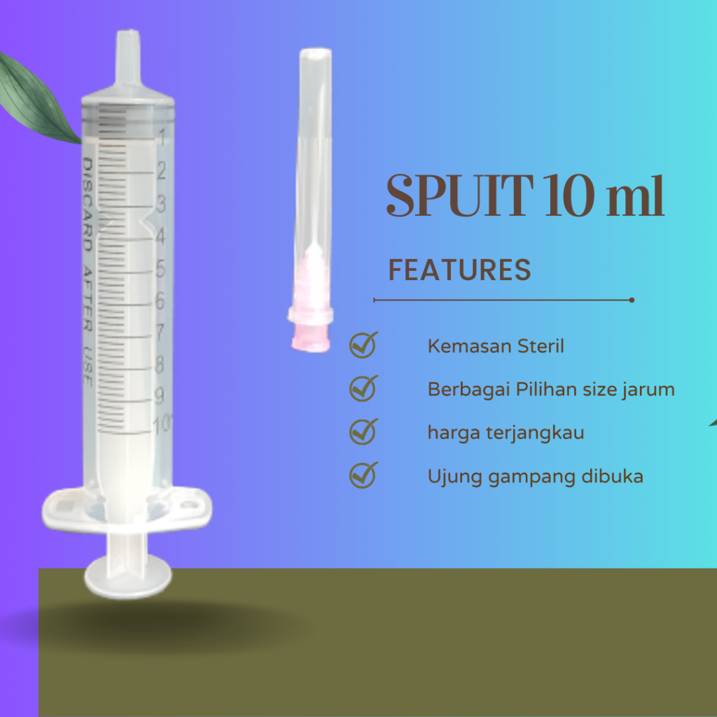 Jual Disposible Syringe 10 cc include termasuk jarum 18, 20, dan 22 G ...