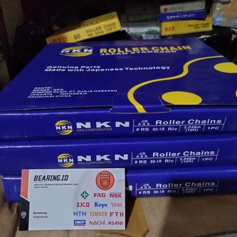 Jual RANTAI RS 60-1 SINGLE NKN JAPAN STANDARD ROLLER CHAIN | Shopee ...