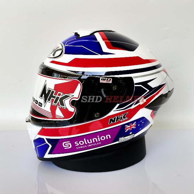 Jual Helm Full Face NHK Mark 1 Jacob Roulstone Putih Biru Ungu | Shopee ...
