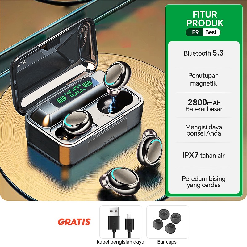 Jual [COD] [2024 NEW] CantiklifeTWS and powerbank 2 in 1 Wireless Earphone M19/M30/ F9-5/M28 ...