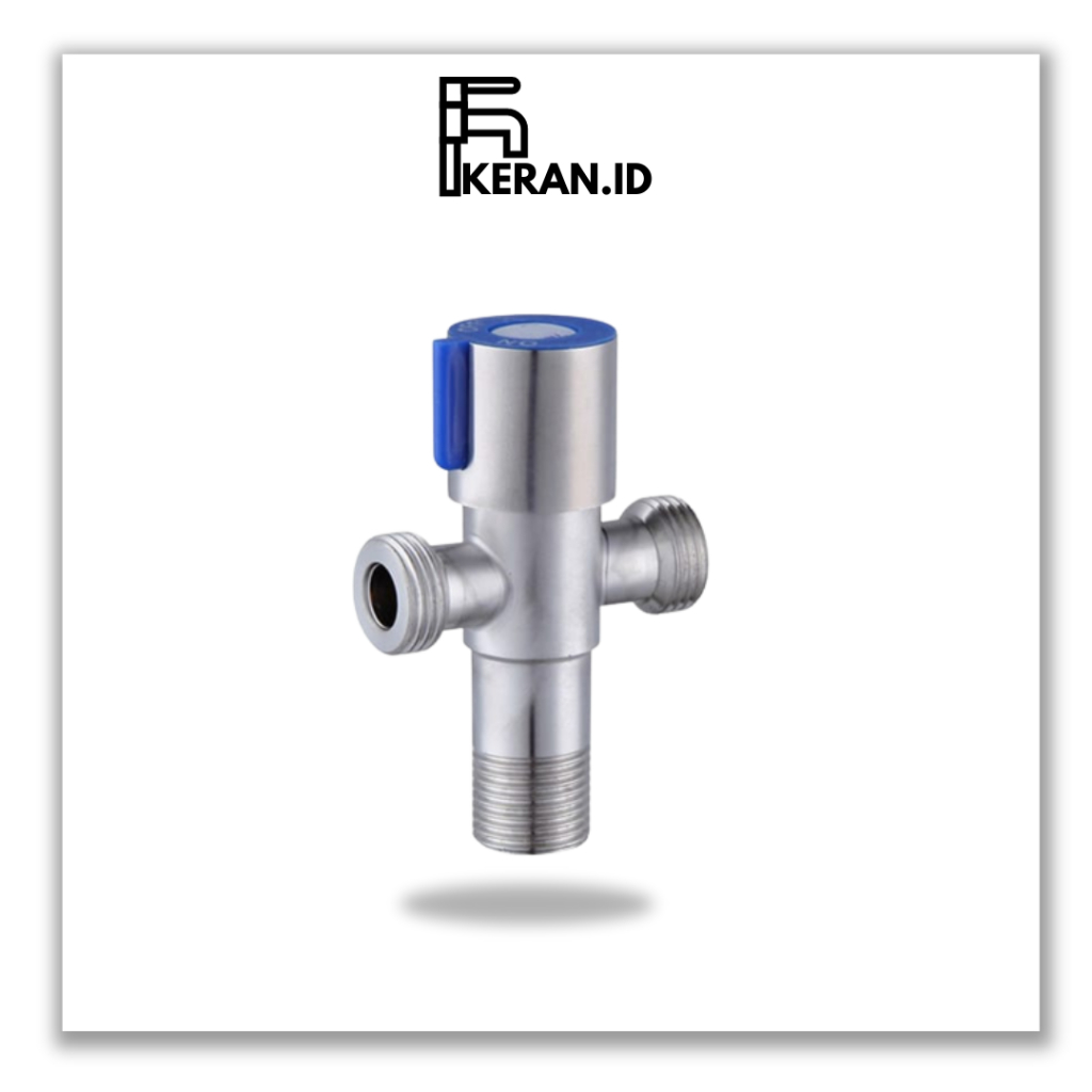 Jual [KERAN.ID] Stop Kran Cabang T Kran Bahan Stainless 1/2 Inch [8013] | Stop Kran Closet 1/2 ...