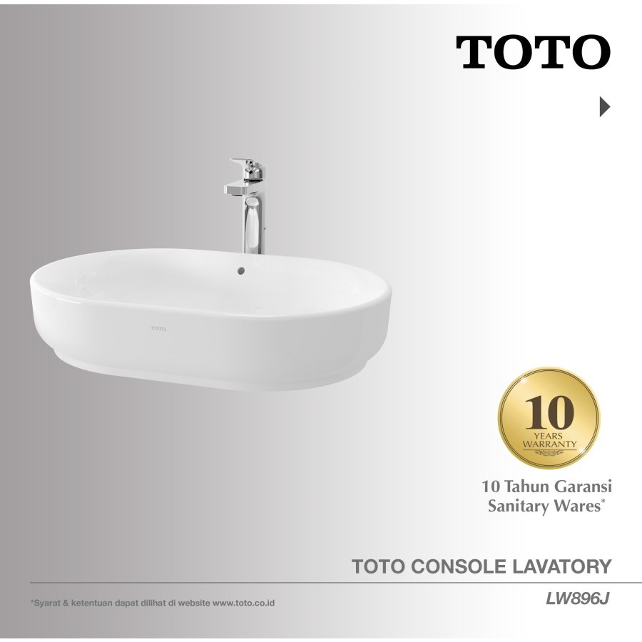 Jual TOTO Oval Console Lavatory / Wastafel LW896J | Shopee Indonesia