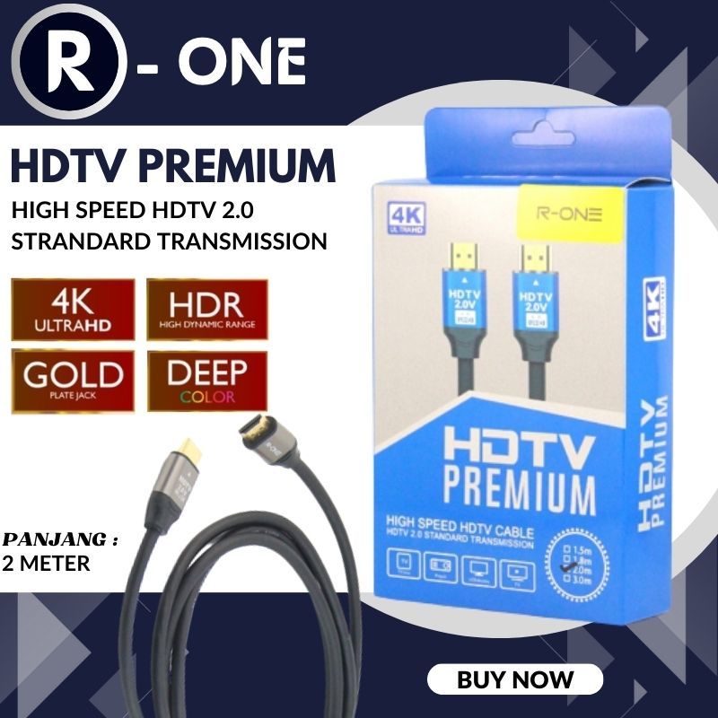 Jual Kabel HDMI 4K Ultra UHD HDMI Cable R-ONE DEEP COLOUR HDR-2M ...