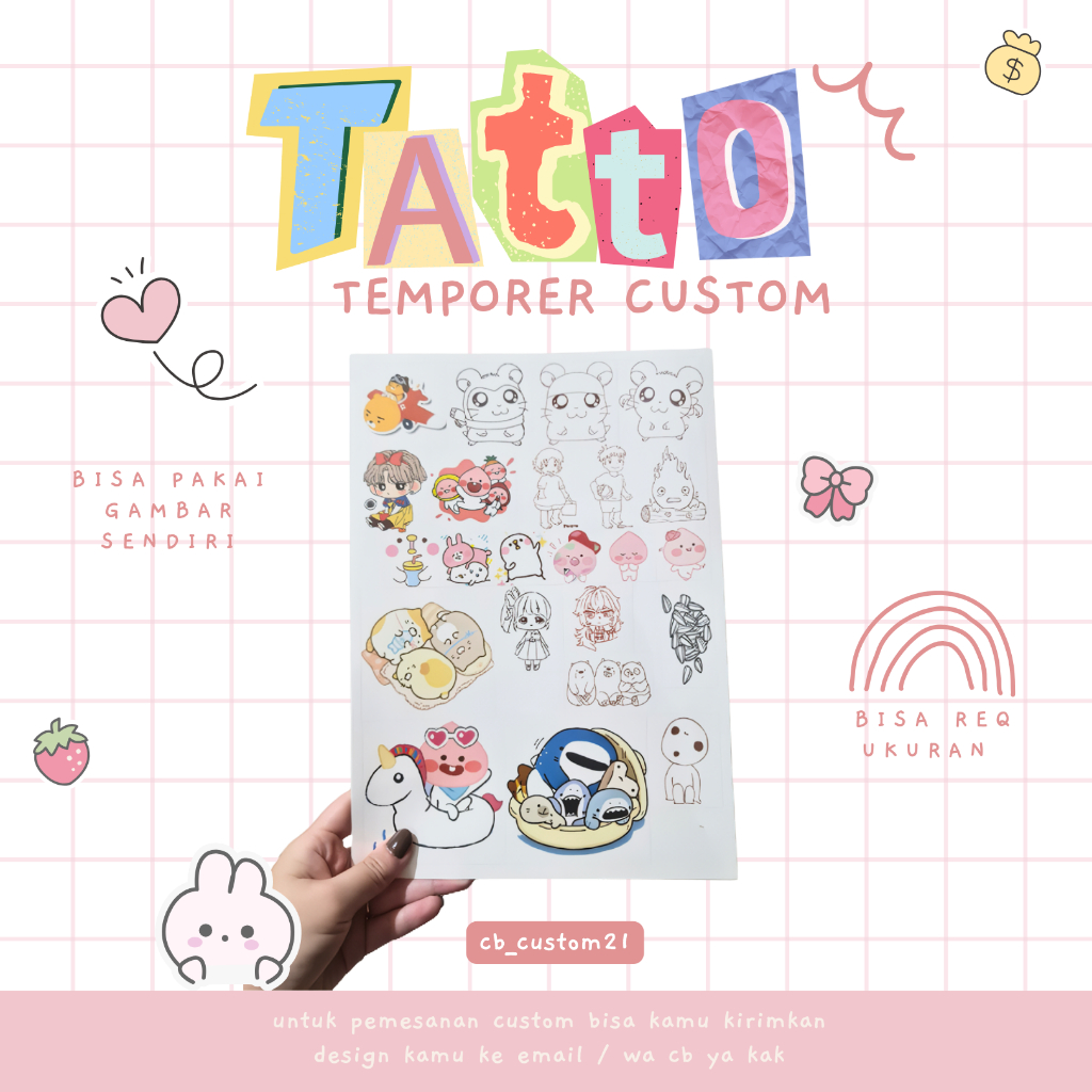 Jual custom tattoo temporary / tattoo temporer / tattoo sementara ...