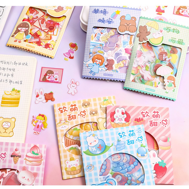 Jual 45 PCS STIKER PVC BERAGAM MOTIF CUTE STIKER LUCU DEKORASI JOURNAL ...