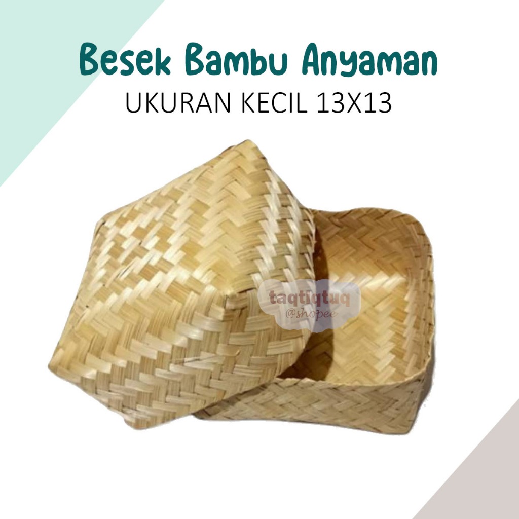 Jual TQ Besek Bambu Hampers Bambu Anyaman Ukuran Kecil 13x13 Bingkisan ...