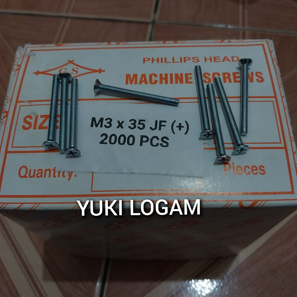 Jual 1 Dus Baut M3 Ukuran M3x6 sampai M3x50 Kepala bulat JP | Shopee Indonesia