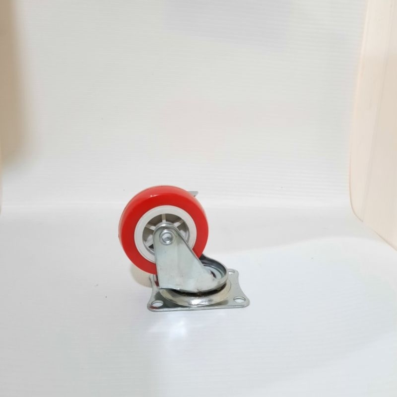 Jual Roda 2 inch Merah ada Rem merk Casters / Roda Etalase / roda troli ...